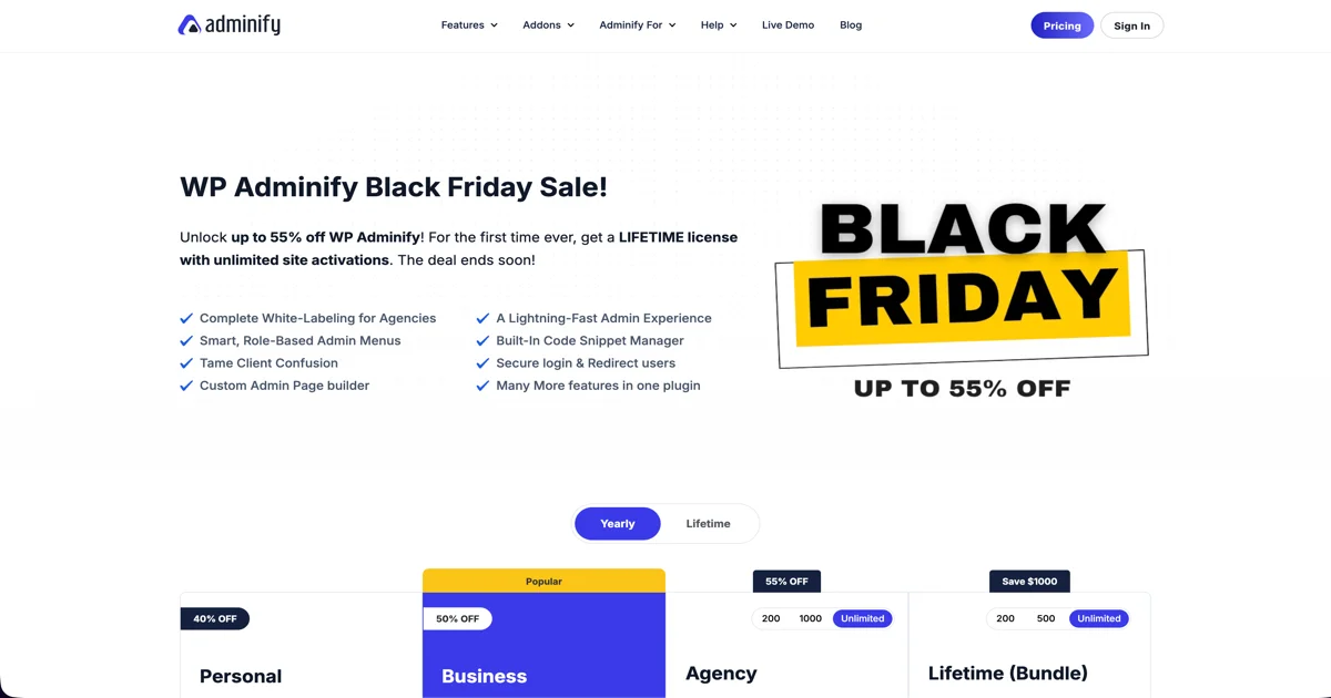 WP Adminify The WordPress Plugin Black Friday Deals in 2025