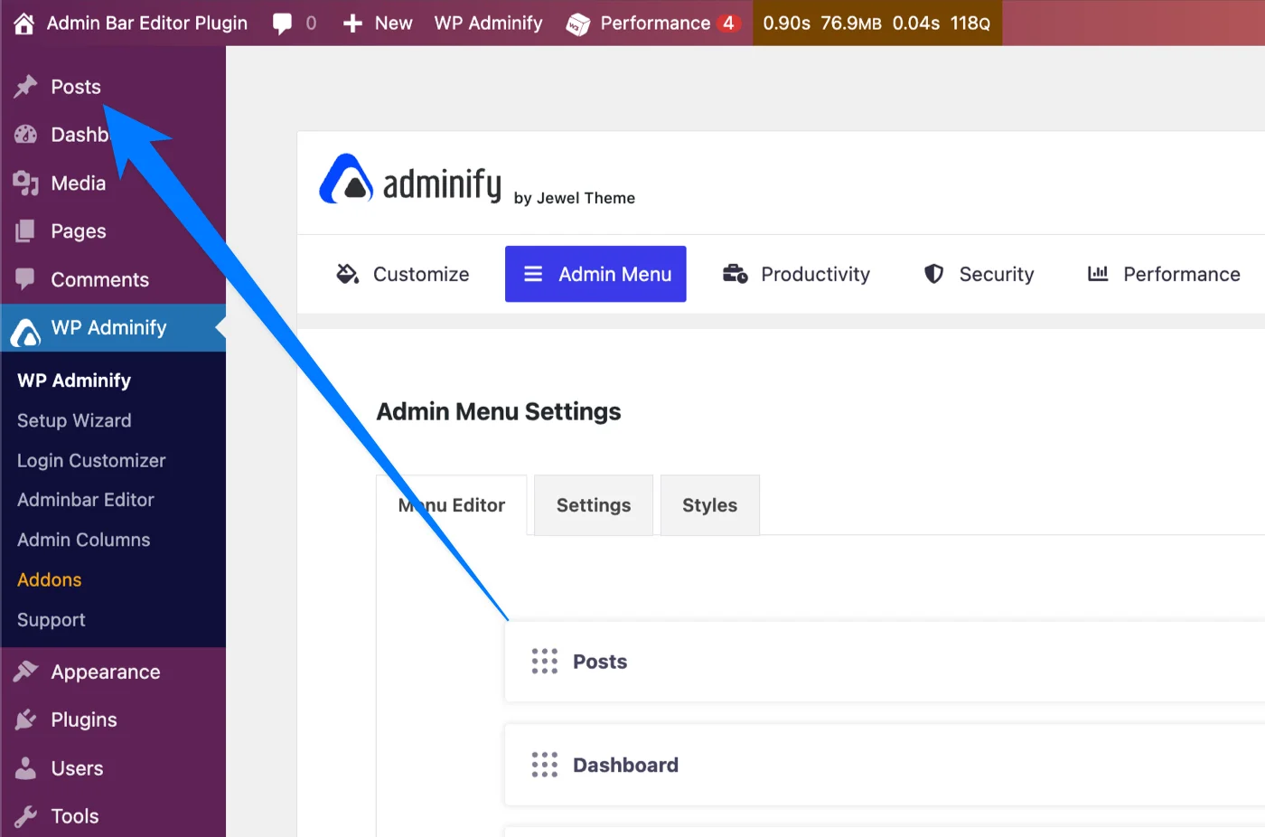 WordPress Admin Menu Editor to Organize Dashboard Items