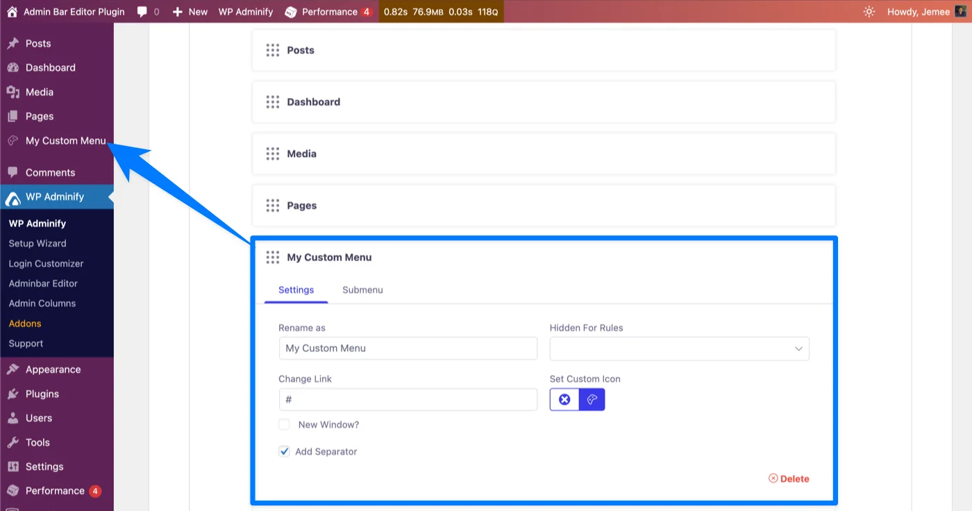 WordPress Admin Menu Editor to Organize Dashboard Items