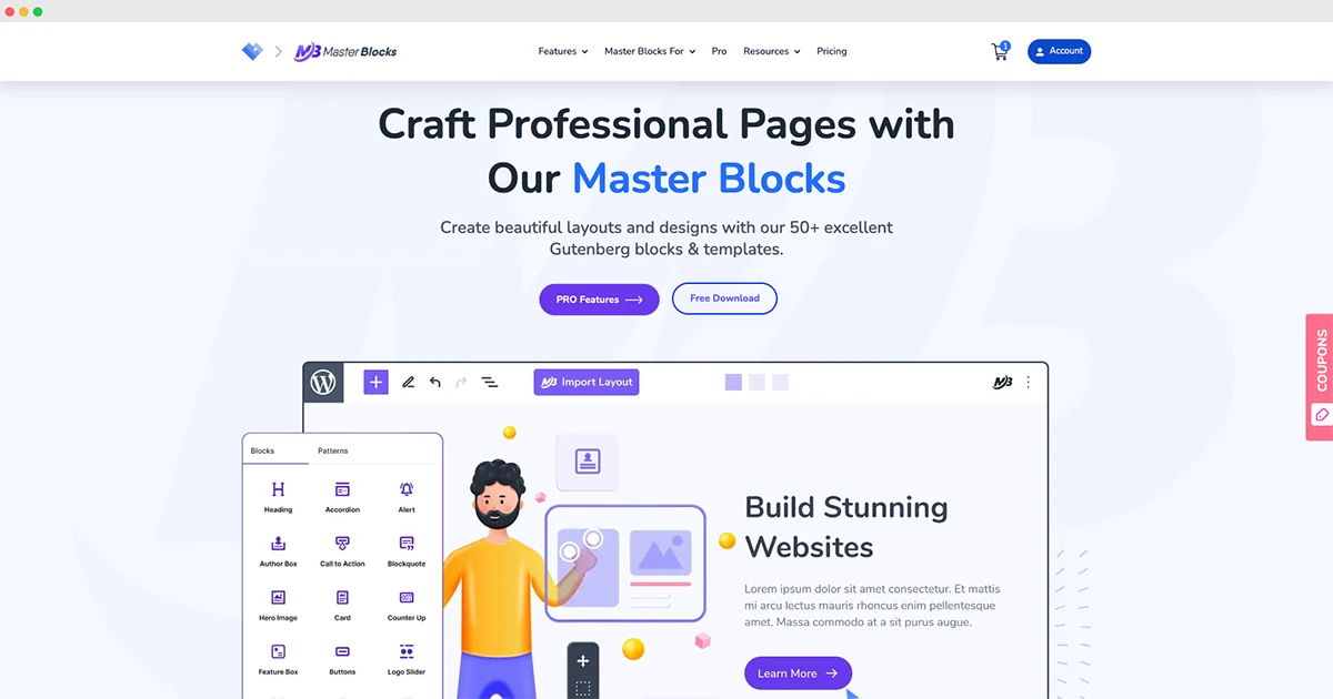 Best Gutenberg Blocks & Extensions Plugin - Master Blocks