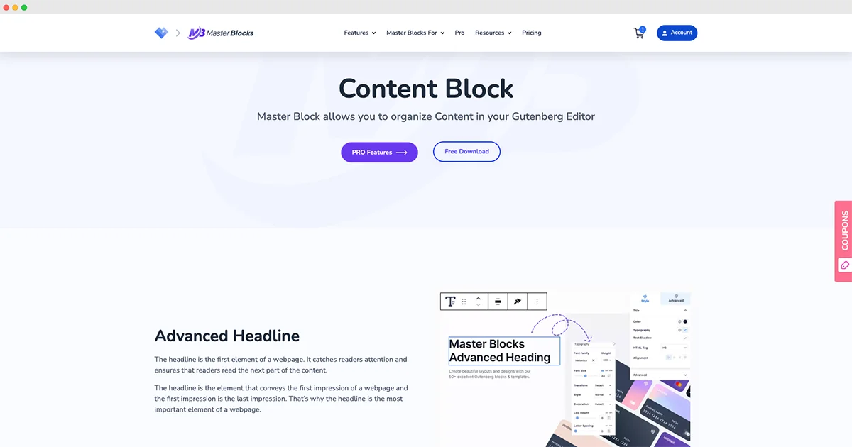 Content Block For Gutenberg Editor - Master Blocks