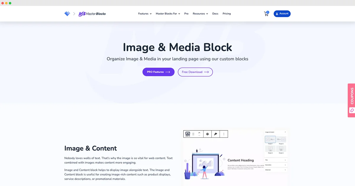 Media Block for Gutenberg editor - Master Blocks