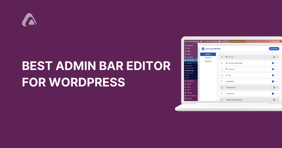 WordPress Toolbar Editor - Hide, Add links to Admin Bar