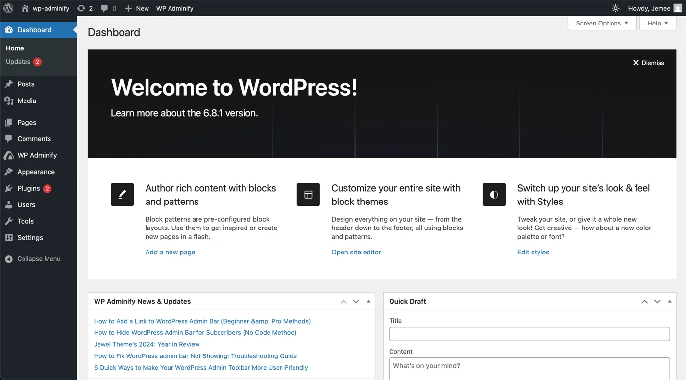 A Complete Guide to WordPress Admin Panel For Beginners