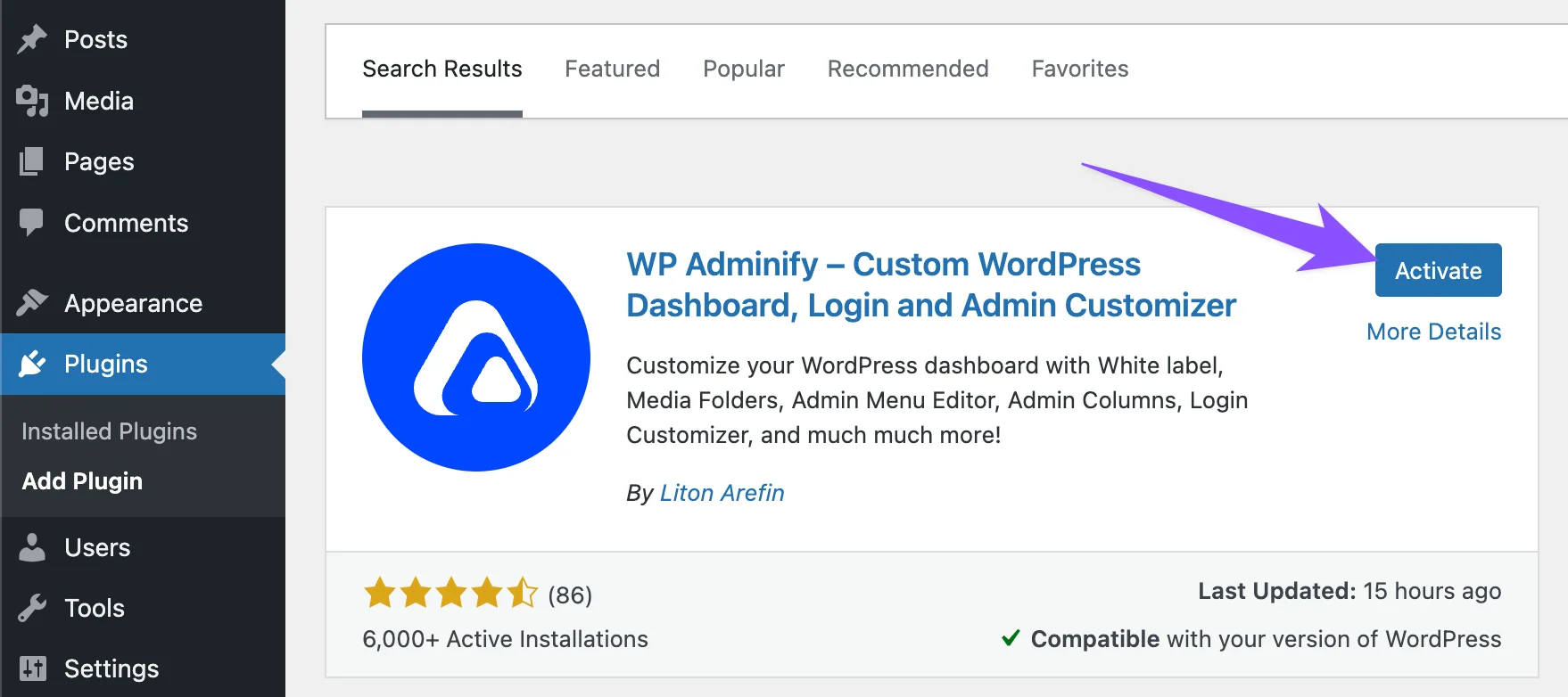 WP Adminify Plugin Free Version Installation Guideline