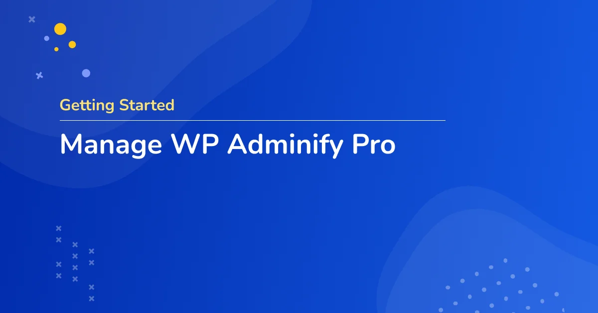 Account Management for WP Adminify Pro
