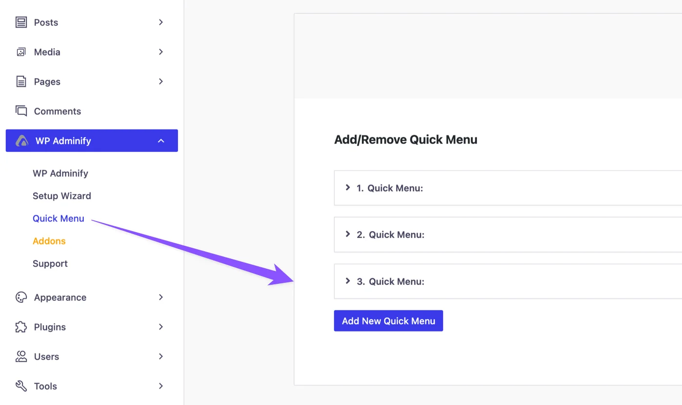 How to create Floating Menu in WordPress Dashboard?