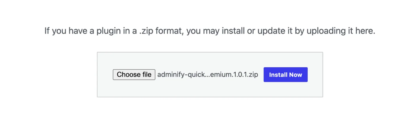 Quick Menu Installation and Activation - WP Adminify